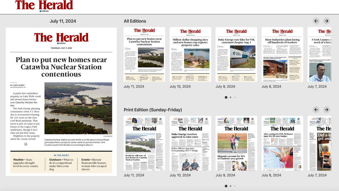 The Herald print changes go into effect in September. | Rock Hill Herald