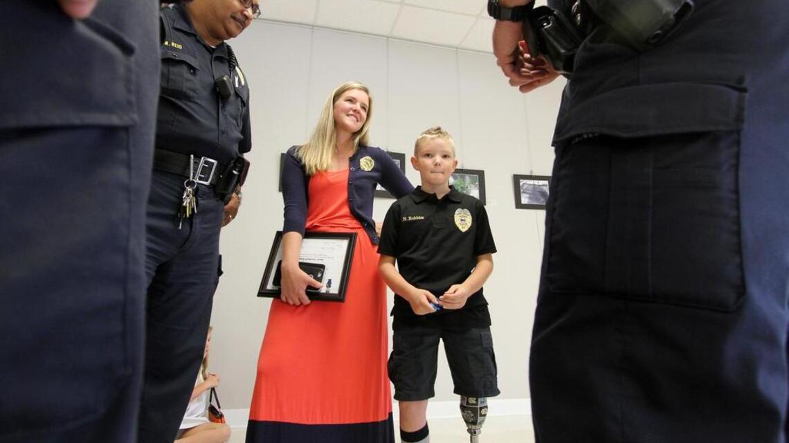 PHOTOS: Clover boy with amputated leg is sworn in as honorary Clover ...