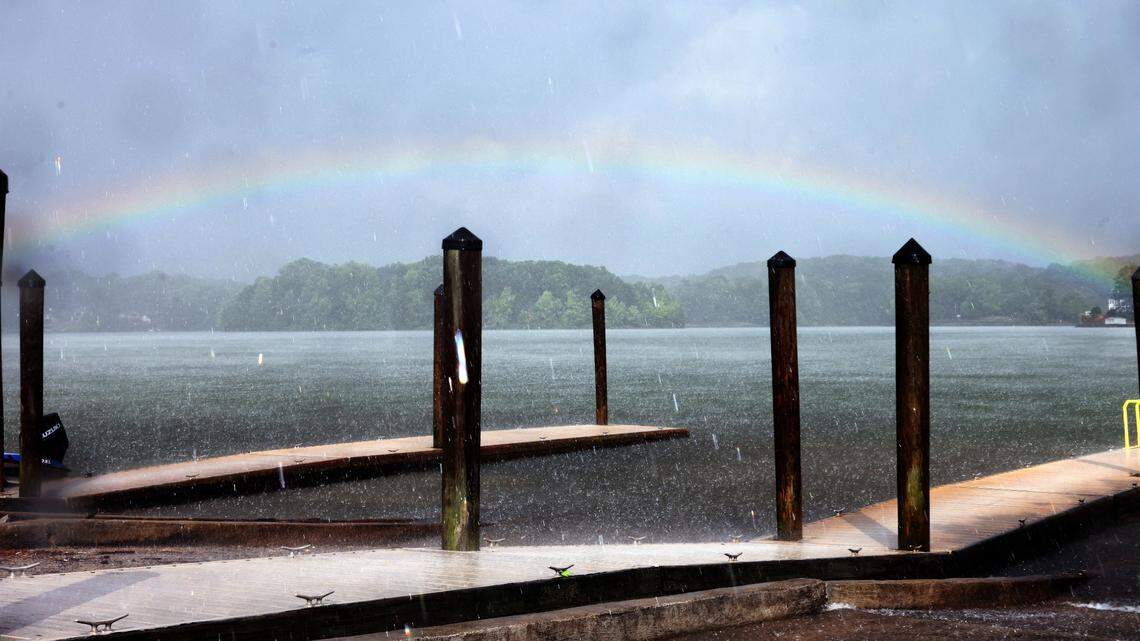 Heavy rains produced rainbows over Lake Wylie, S.C. Tuesday | Rock Hill ...